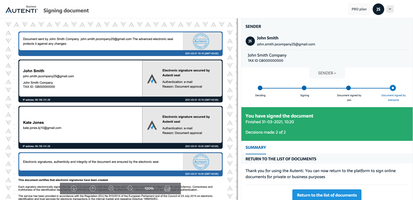 Long Term Validation (LTV) - Autenti